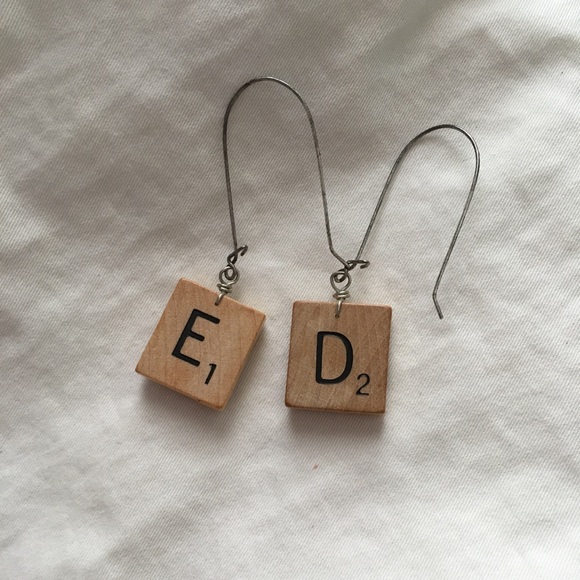 Jewelry | Illustrated Sterling Silver Scrabble Earrings | Poshmark